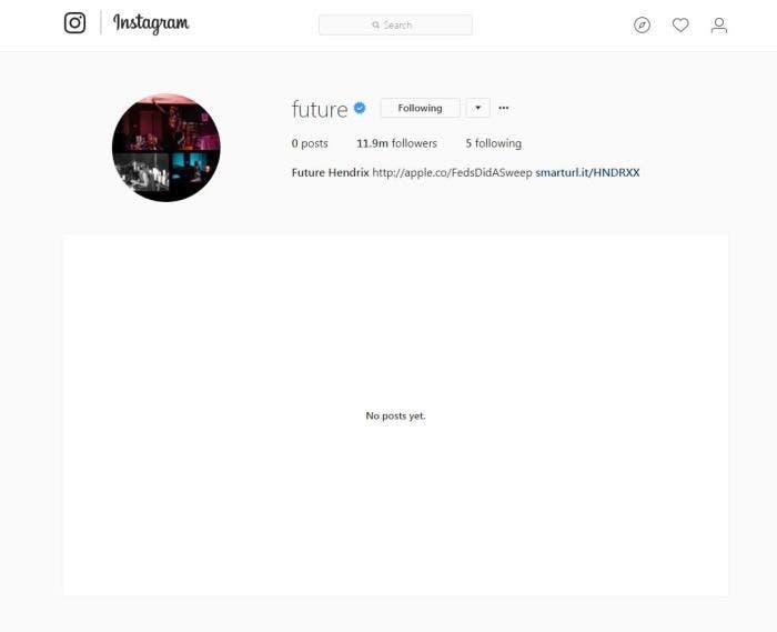 Future deletes Instagram posts, fans speculate new music
