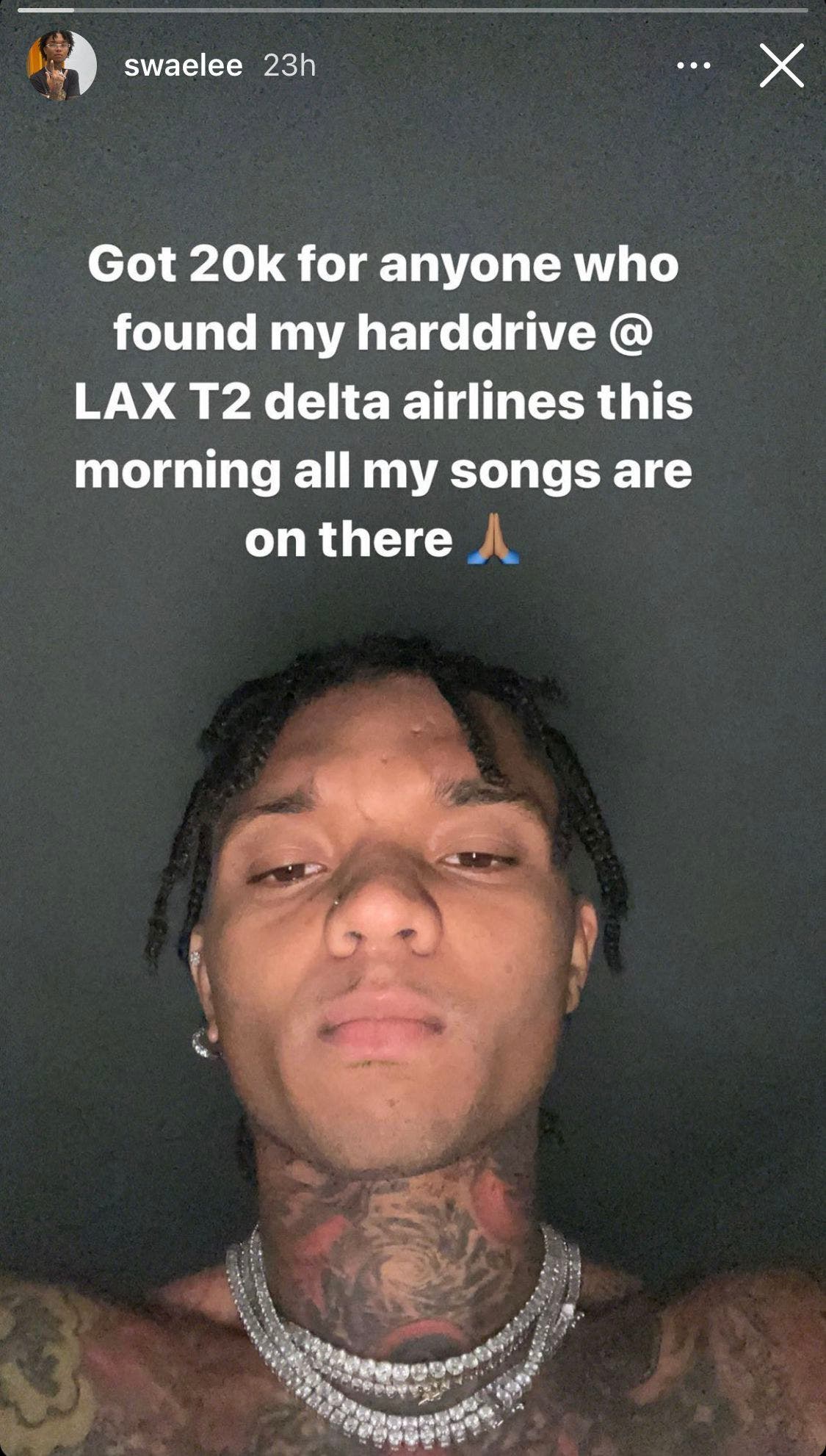 Swae Lee offers $20,000 to anyone who finds his lost hard drive