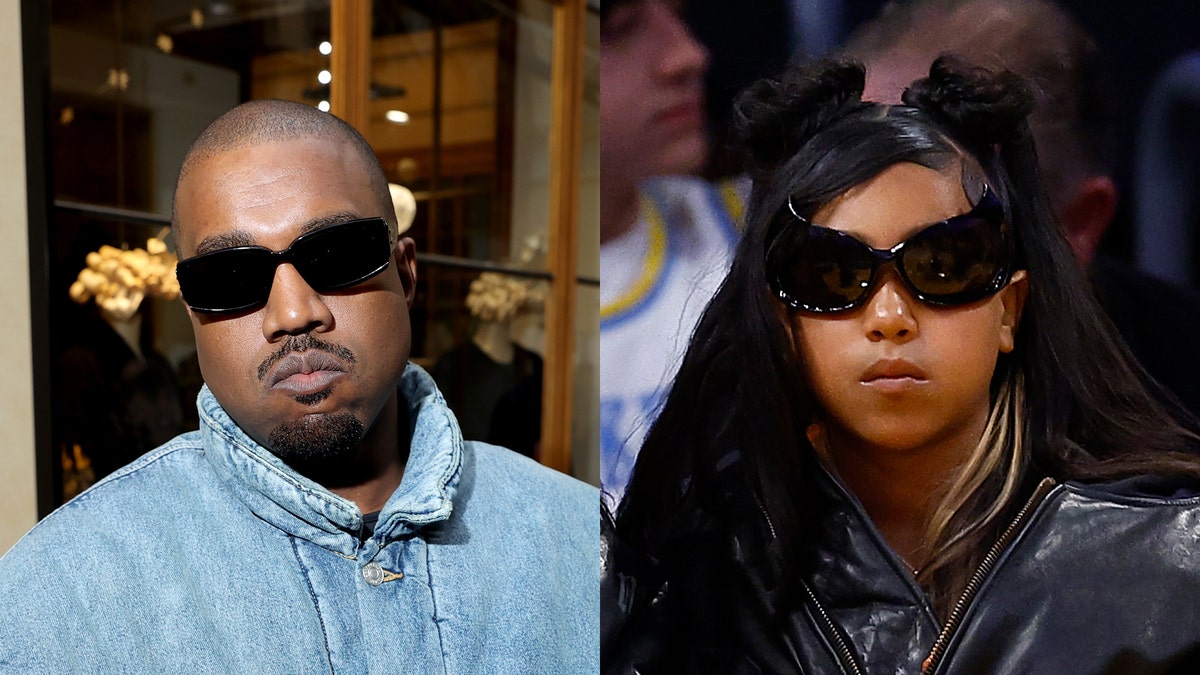 Kanye West gives North West recording tips during studio session