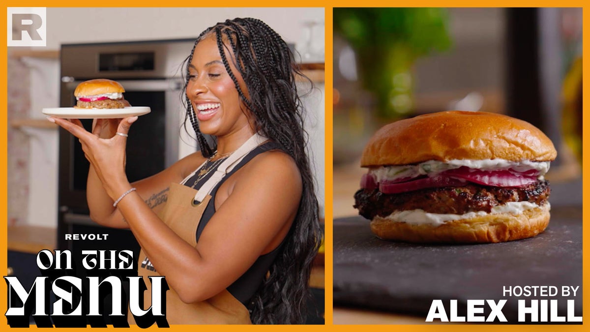 How to make a savory lamb burger paired with tzatziki sauce